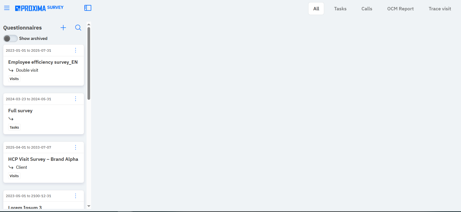 Survey Manager – Proxima Research