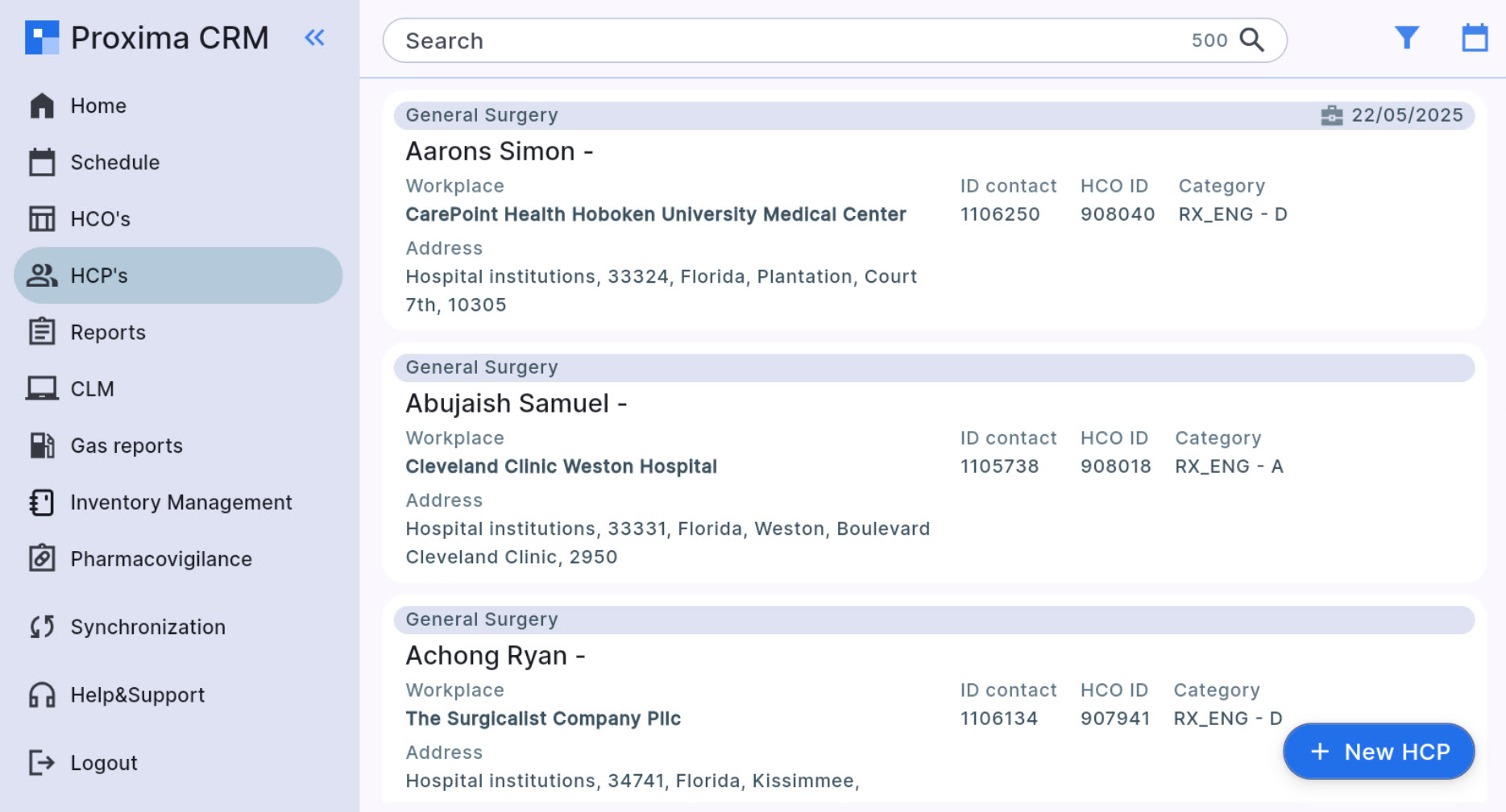 HCP`s (clients) – Proxima Research International