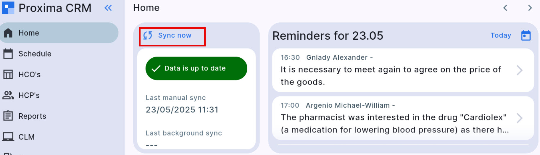 Synchronization with the database – Proxima Research International