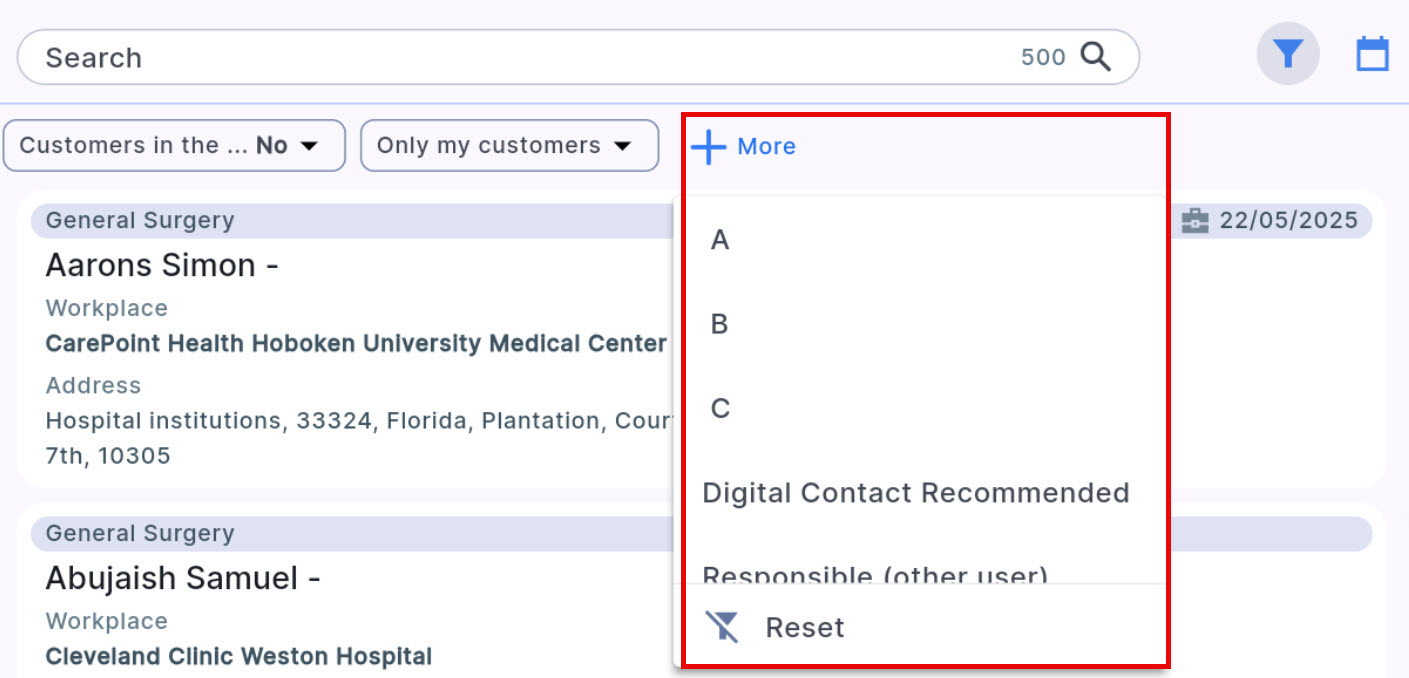 Search and filter clients – Proxima Research International