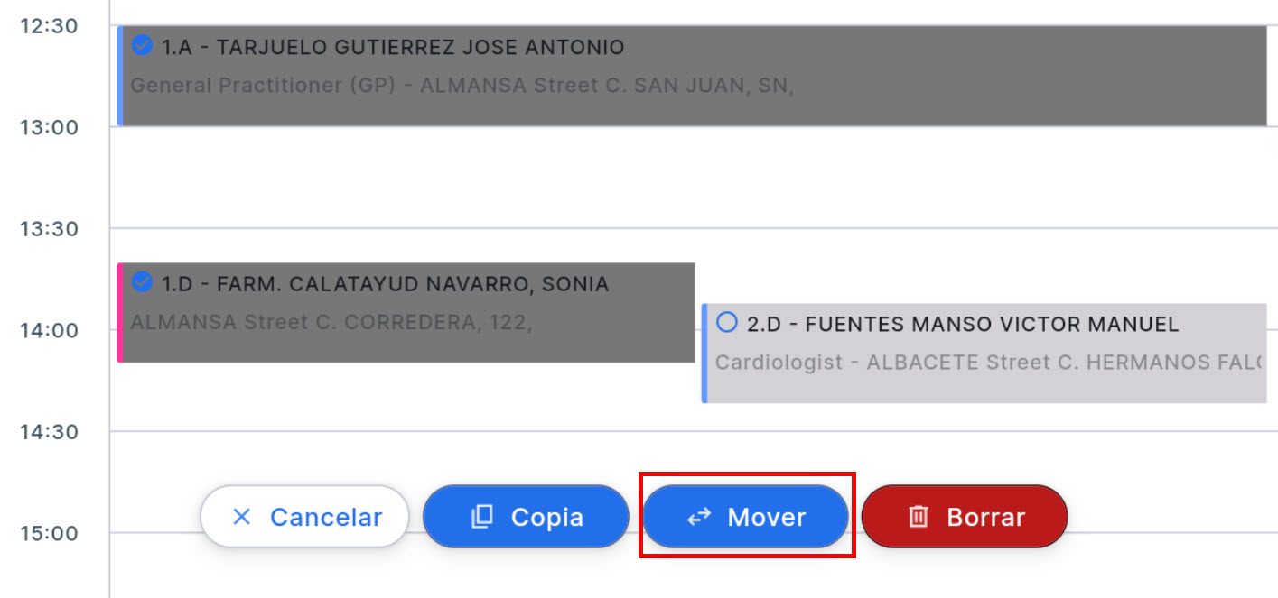 Mover tarea/visita – Proxima Research Español